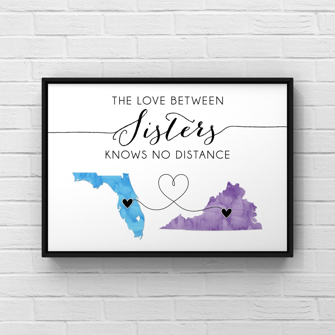 Long Distance Sisters Personalized Gift, Going Away Sign for Family ...