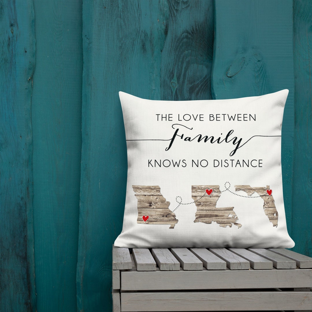 Personalized Long Distance Pillow, Family Moving Gift, Moving State or ...