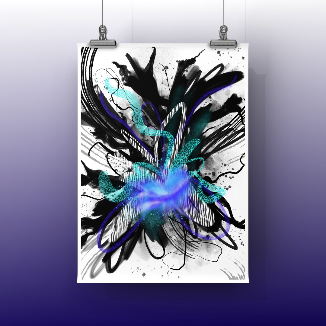 Black Abstract Artwork, Abstraction Wall Art, Industrial Art ...