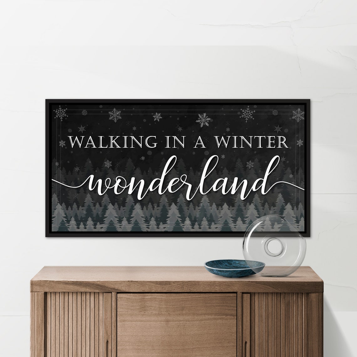 Walking in A Winter Wonderland Sign, Christmas Wall Decor, Modern Wood ...