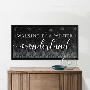 Walking in A Winter Wonderland Sign, Christmas Wall Decor, Modern Wood ...