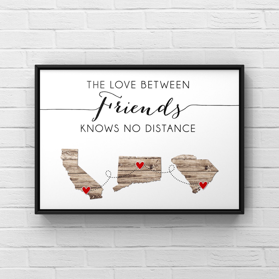 Long Distance Friends Gift Personalized Friendship Gift | Etsy