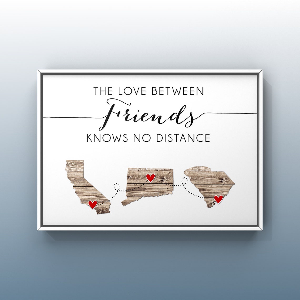 Long Distance Friends Gift Personalized Friendship Gift | Etsy