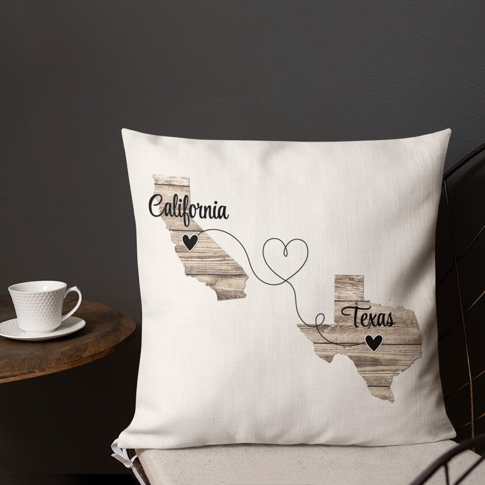 Long Distance Pillow Custom States Pillow Moving Away Gift - Etsy