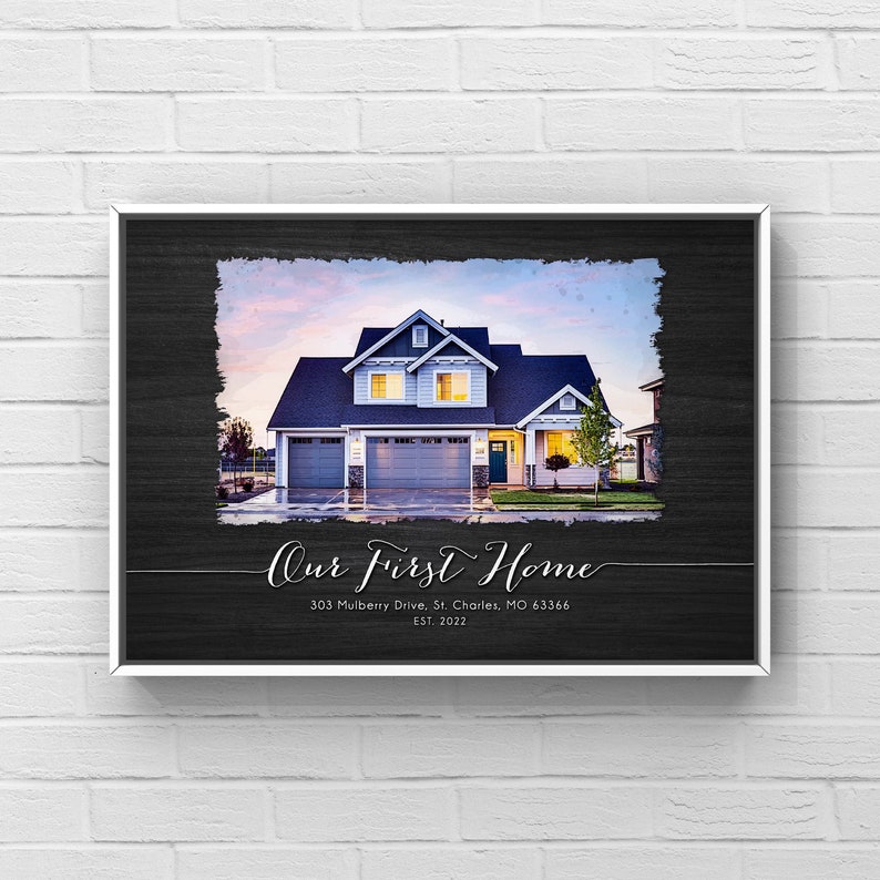 Home Photo Gift Custom House Portrait Our First Home Sign - Etsy