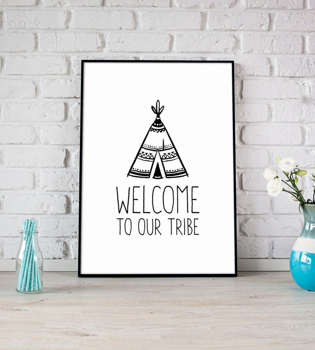 Welcome to Our Tribe Print Home Welcome Sign Housewarming Gift Tribal ...