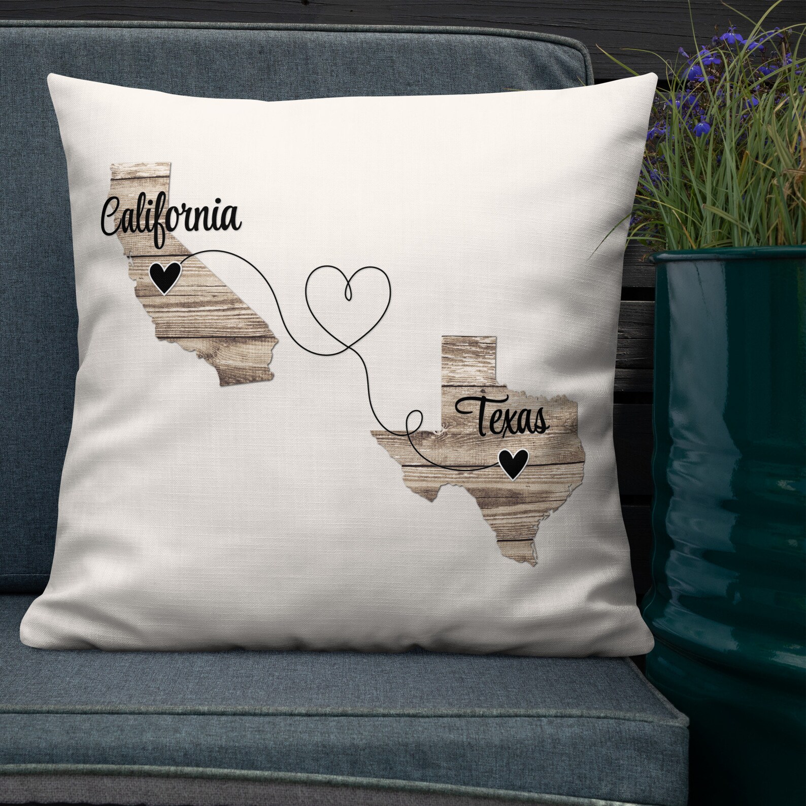 Long Distance Pillow Custom States Pillow Moving Away Gift - Etsy