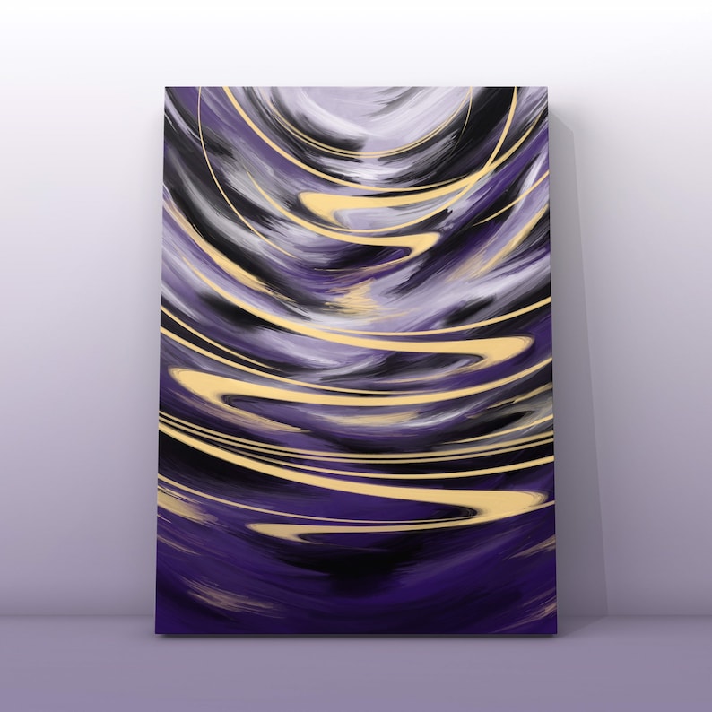 Purple Abstract Art Industrial Wall Art Print Whimsical | Etsy