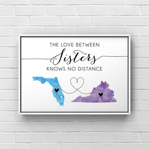 Long Distance Sisters Personalized Gift, Going Away Sign for Family ...