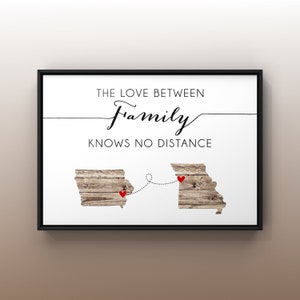 Long Distance Family Gift, Personalized Print, Custom Moving Away Gift ...