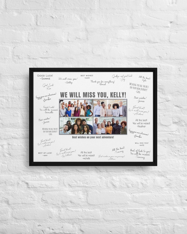 Custom Retirement Photo Frame, Signable Farewell Frame for Coworker or ...