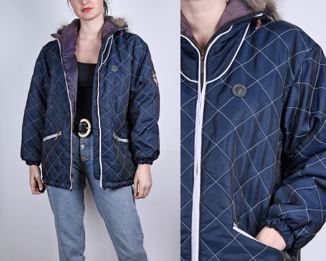 90s Blue Cropped Jacket 90s Sports Jacket Retro Jacket Vintage 1990s ...