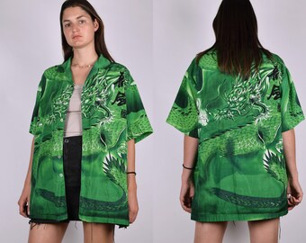 Y2k Dragon Button Up - Etsy