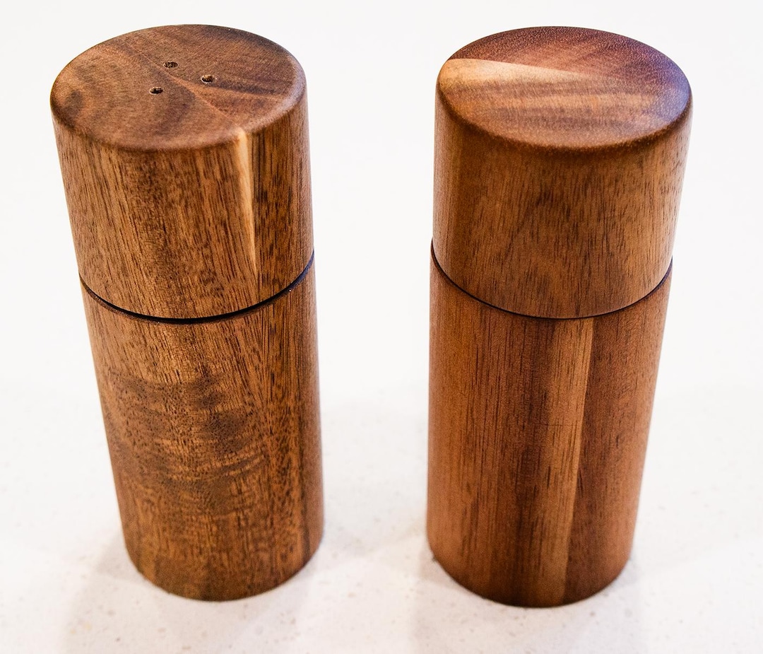 Customized Laser Etched Acacia Wood Salt Shaker & Pepper Grinder Set ...