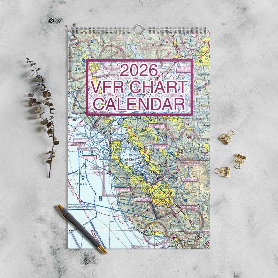 2026 VFR Chart Wall Calendar, Customizable US Airport Art, Aviation ...
