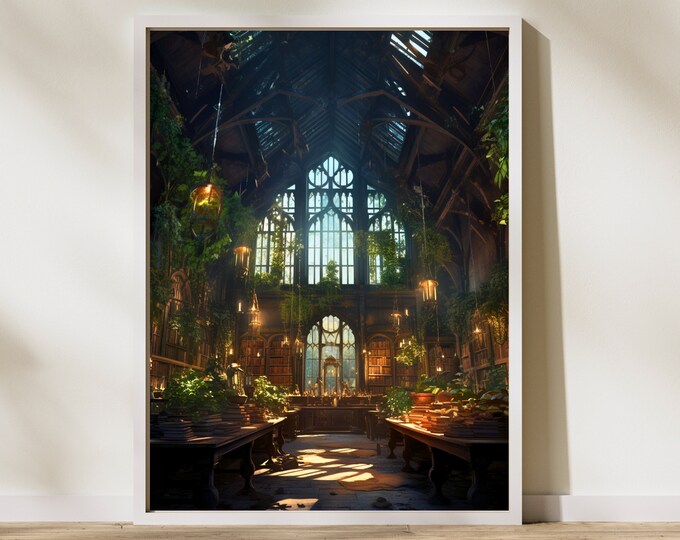 Poster Magic School Scene Dark Academia Potter Fantasy Fan Art Dark ...