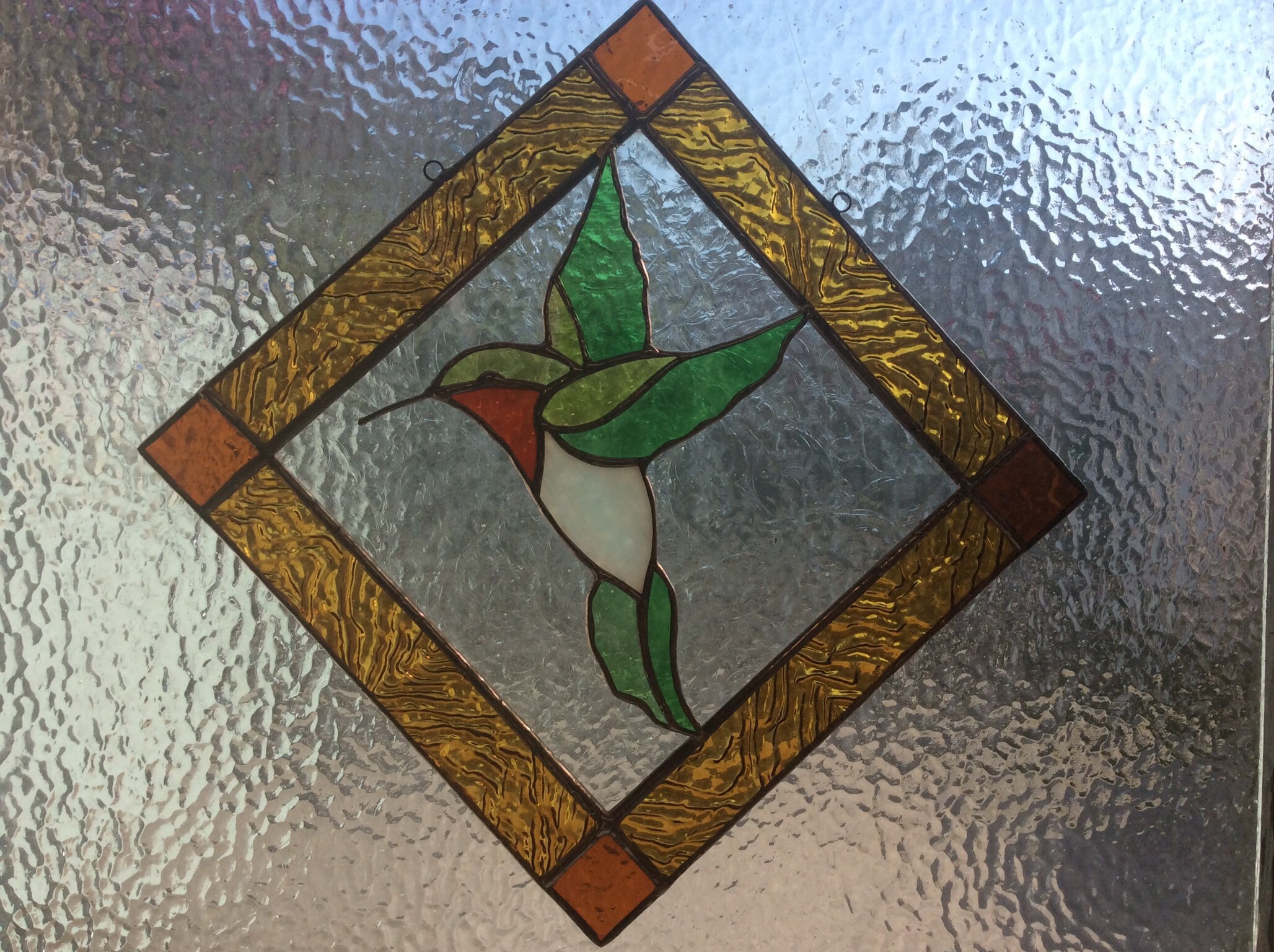 Buy Stained Glass Hummingbird Window Hanging Mobile Handmade Online in ...
