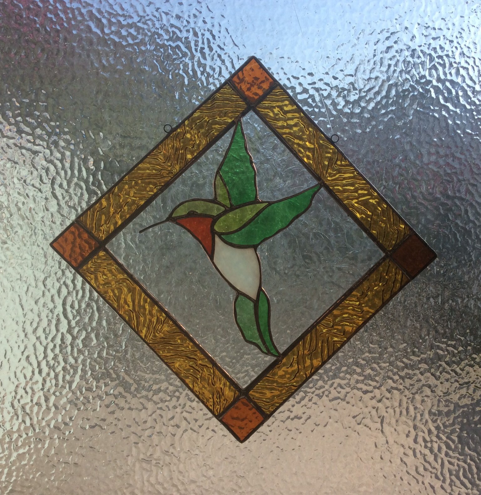 Stained Glass Hummingbird Window Hanging Mobile Handmade - Etsy