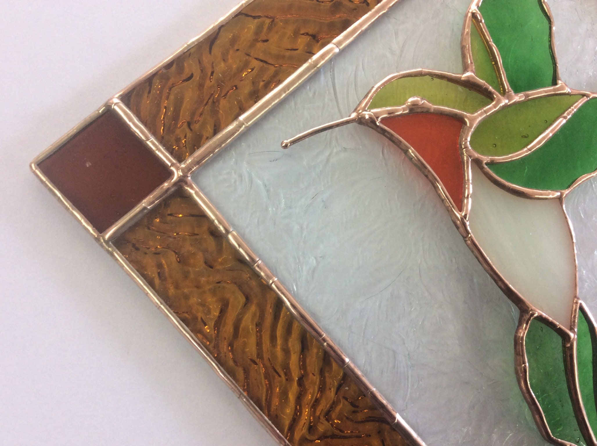 Stained Glass hummingbird Window Hanging Mobile Handmade | Etsy