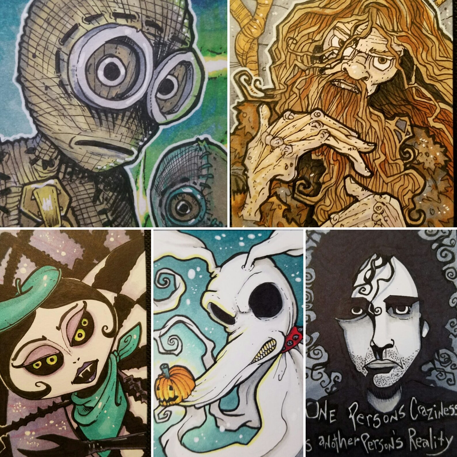 Tim Burton Sketch Cards Series 1 Various Characters / Movies - Etsy