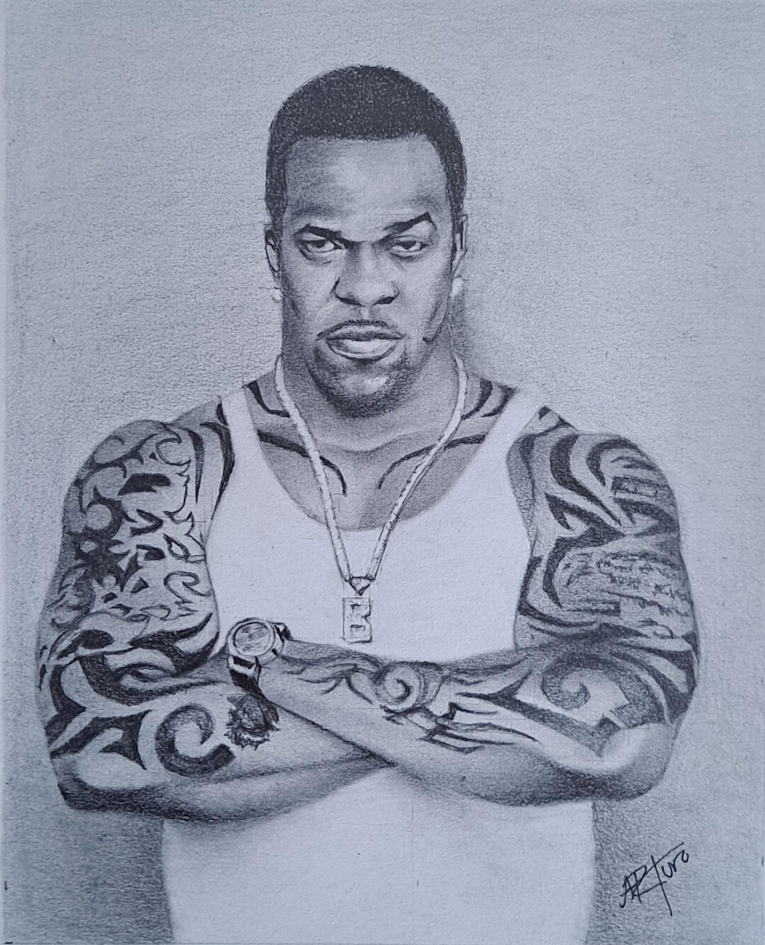 Original 9x12 Inch Pencil Drawing of Rap Icon Busta Rhymes - Etsy