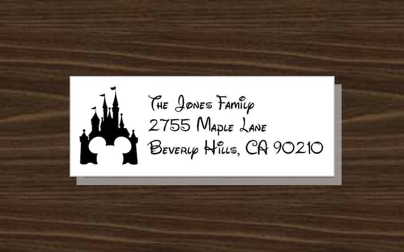 PRINTABLE Disneyland-inspired Mickey Castle Custom 1" X 2 5/8" Return ...