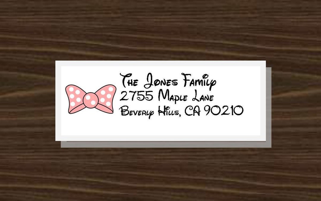 Pink Bow Custom Printable PDF 1" X 2 5/8" Return Address Labels - Etsy