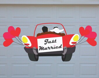 Mrs and Mrs Car Wedding Sticker Decal Removable Vinyl Waterproof Bride ...