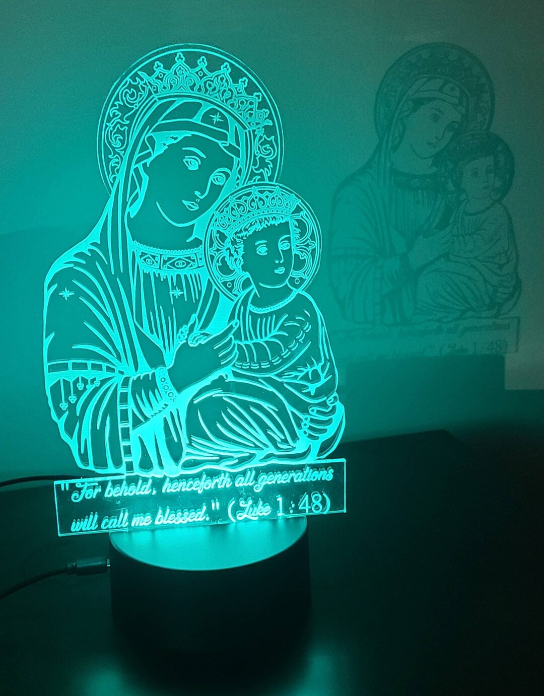 Virgin St Mary Night Light, Virgin Mary, Night Light, Saint Light - Etsy