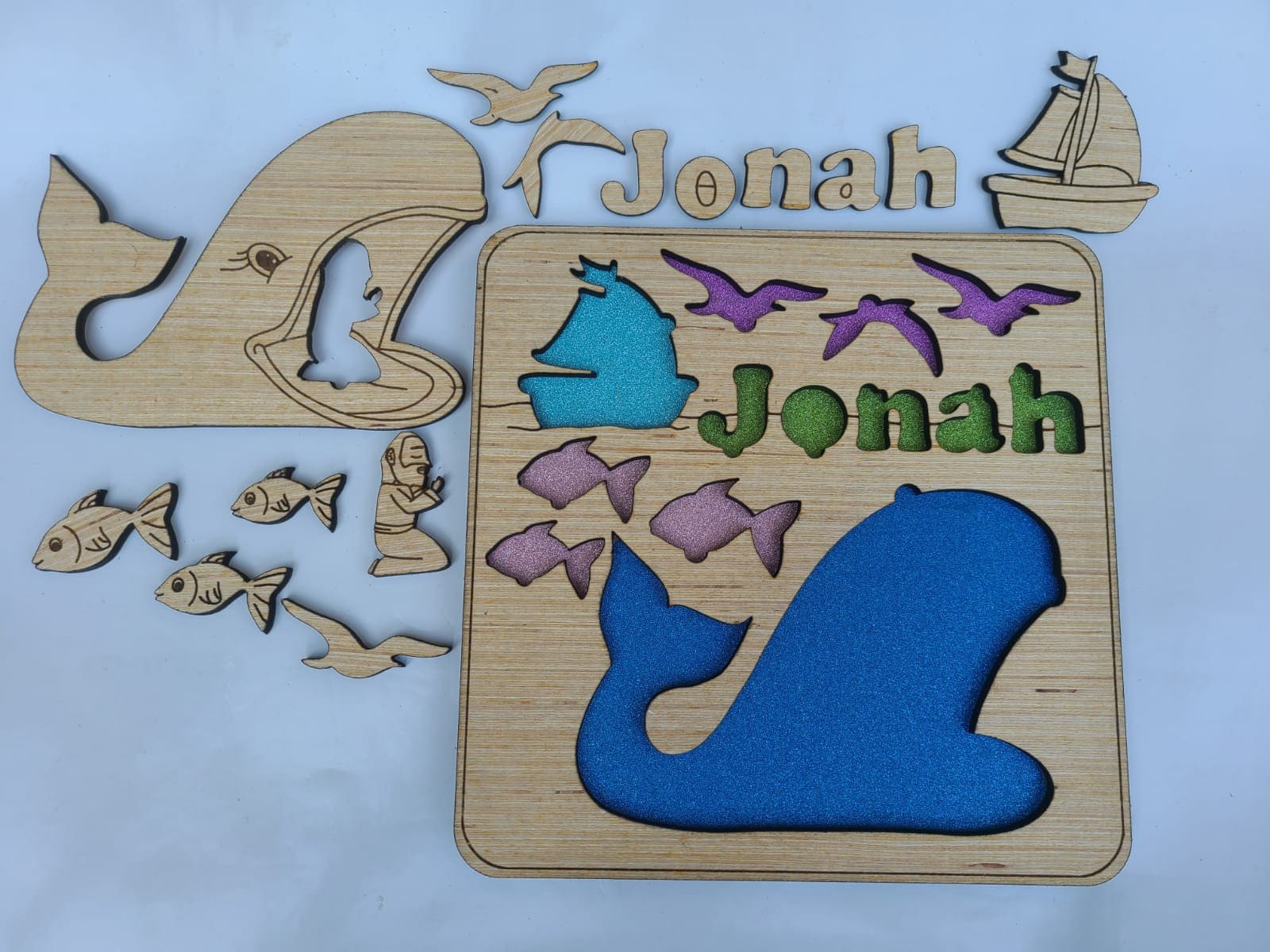 DIY Coloring/biblical Story/teaching Jonah/kids Wooden Colorme - Etsy