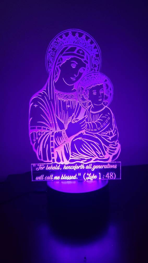 Virgin St Mary Night Light, Virgin Mary, Night Light, Saint Light - Etsy