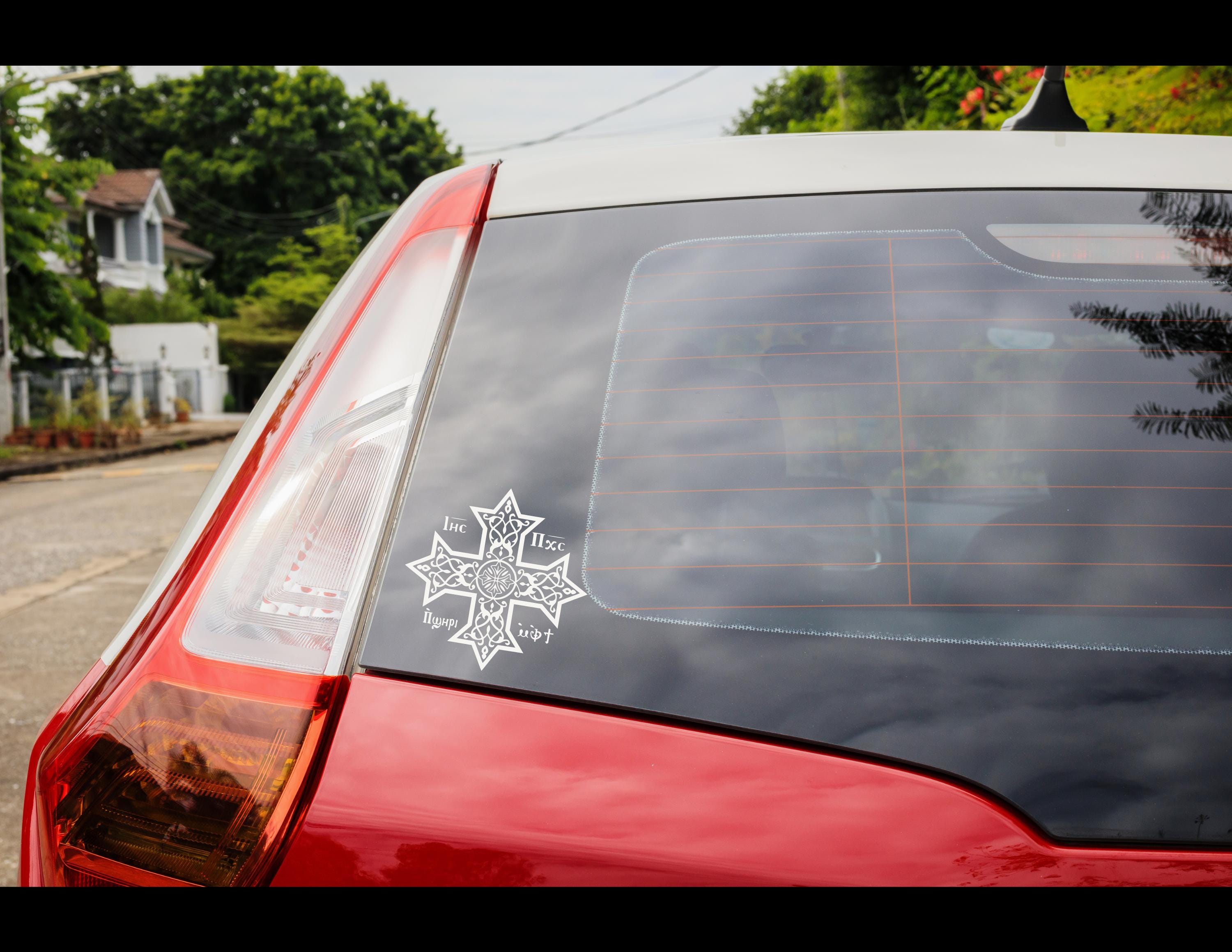 Coptic Cross Car Sticker, Christian Bumper Sticker, Coptic, Vinyl Car ...