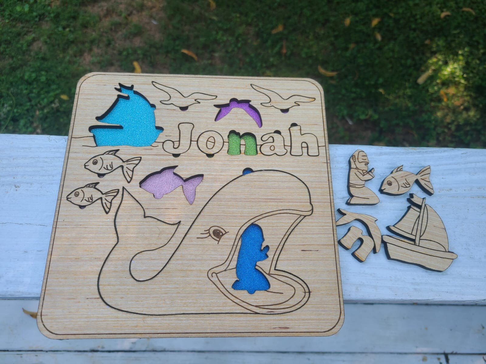 DIY Coloring/biblical Story/teaching Jonah/kids Wooden Colorme - Etsy