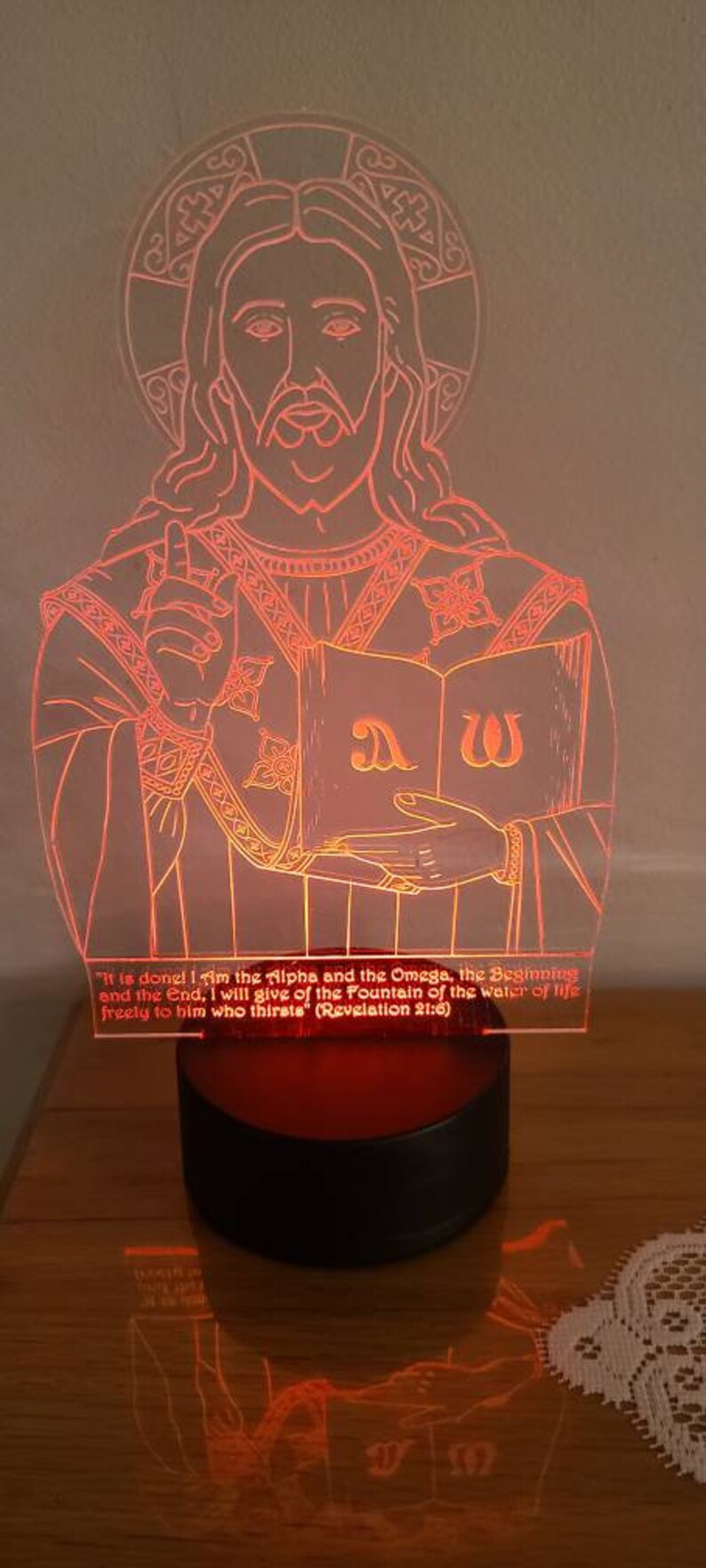 Jesus Christ Night Light, Christian, Acrylic, Light - Etsy