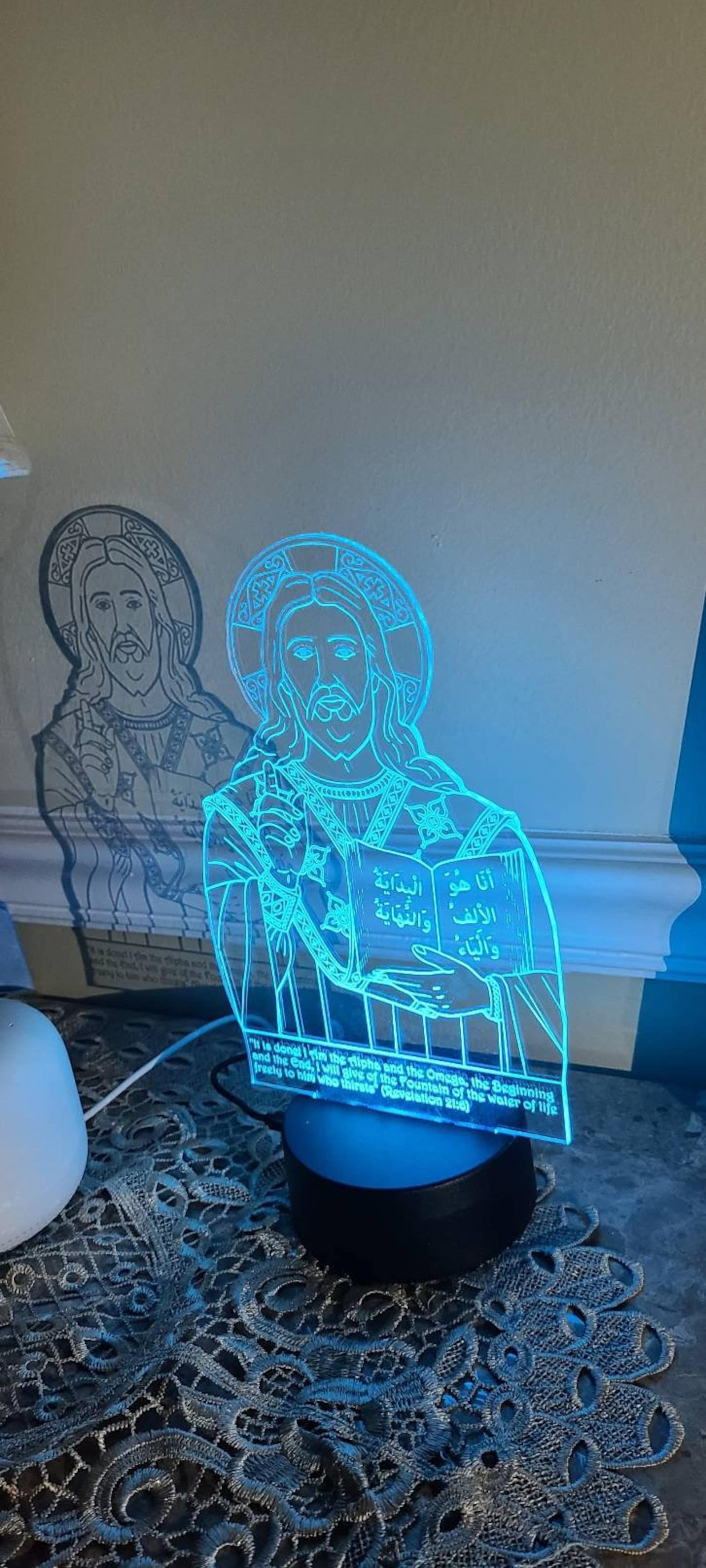 Jesus Christ Night Light, Christian, Acrylic, Light - Etsy