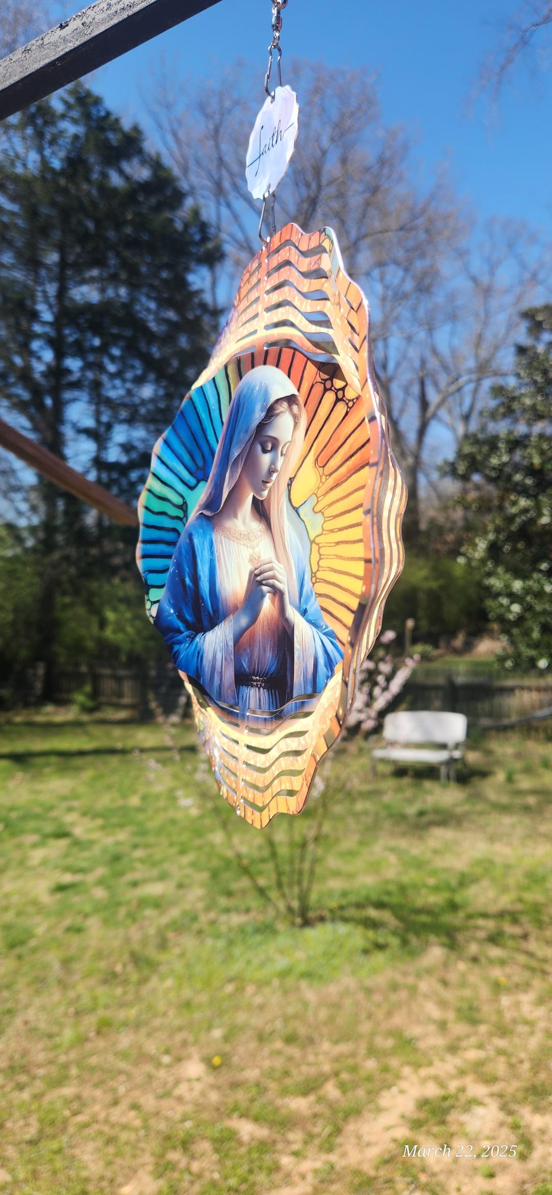 Metal Wind Spinner, Virgin Mary, Customizable Wind Spinner, Christian ...