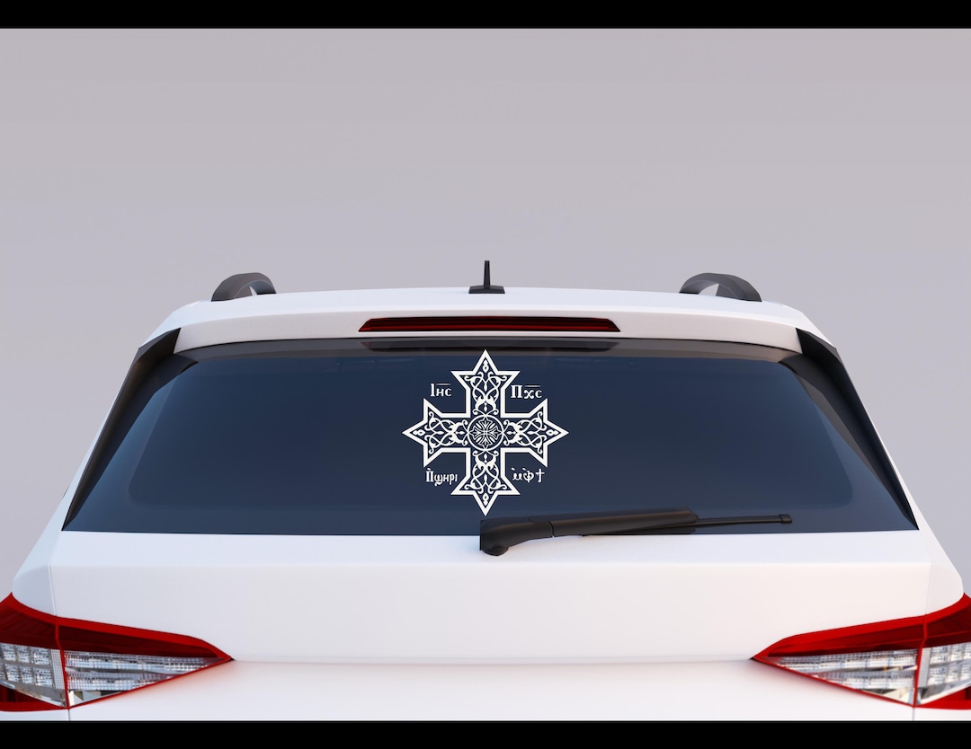 Coptic Cross Car Sticker, Christian Bumper Sticker, Coptic, Vinyl Car ...