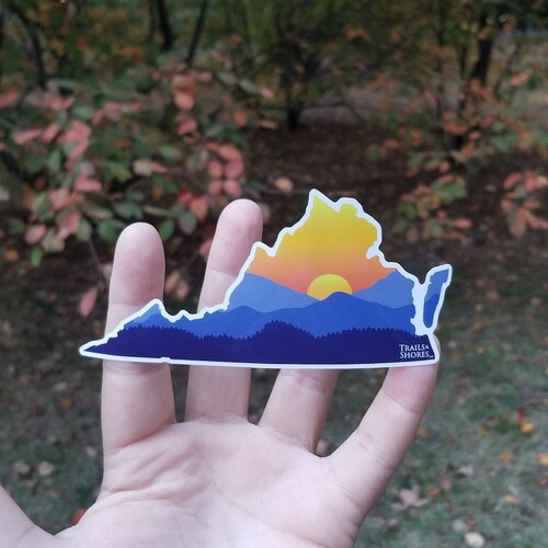 West Virginia Sticker. Blue and Gold Mountains. Mountain - Etsy
