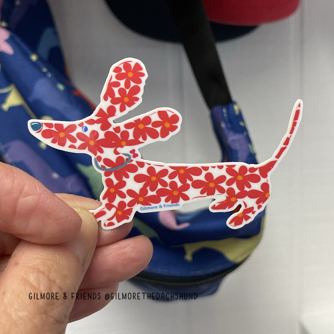 Daisy Dachshund Sticker: Floral Wiener Dog Decal - Etsy