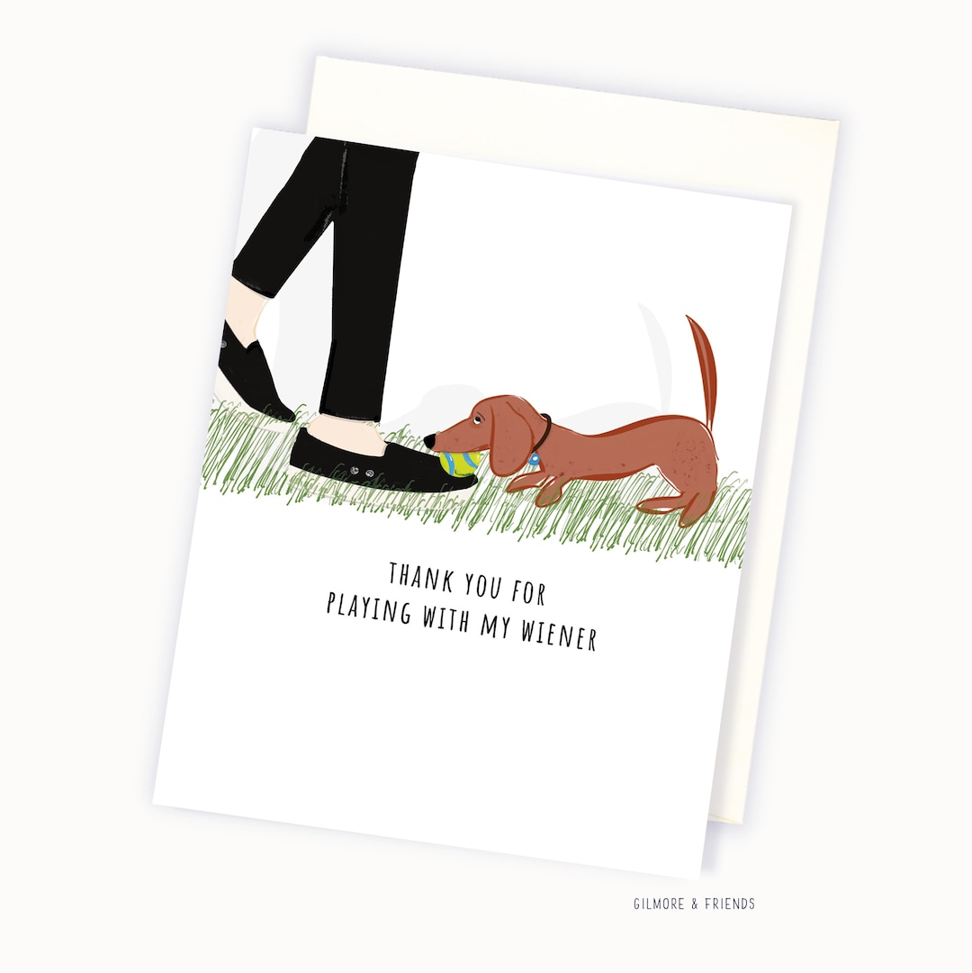 Dog Sitter Thank You Card Funny Wiener Dog Thank You Card Vet Tech ...