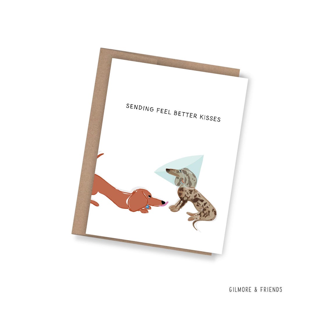 Dachshund Card - Get Well Soon Dachshund Card - Doxie Card Dachshund ...