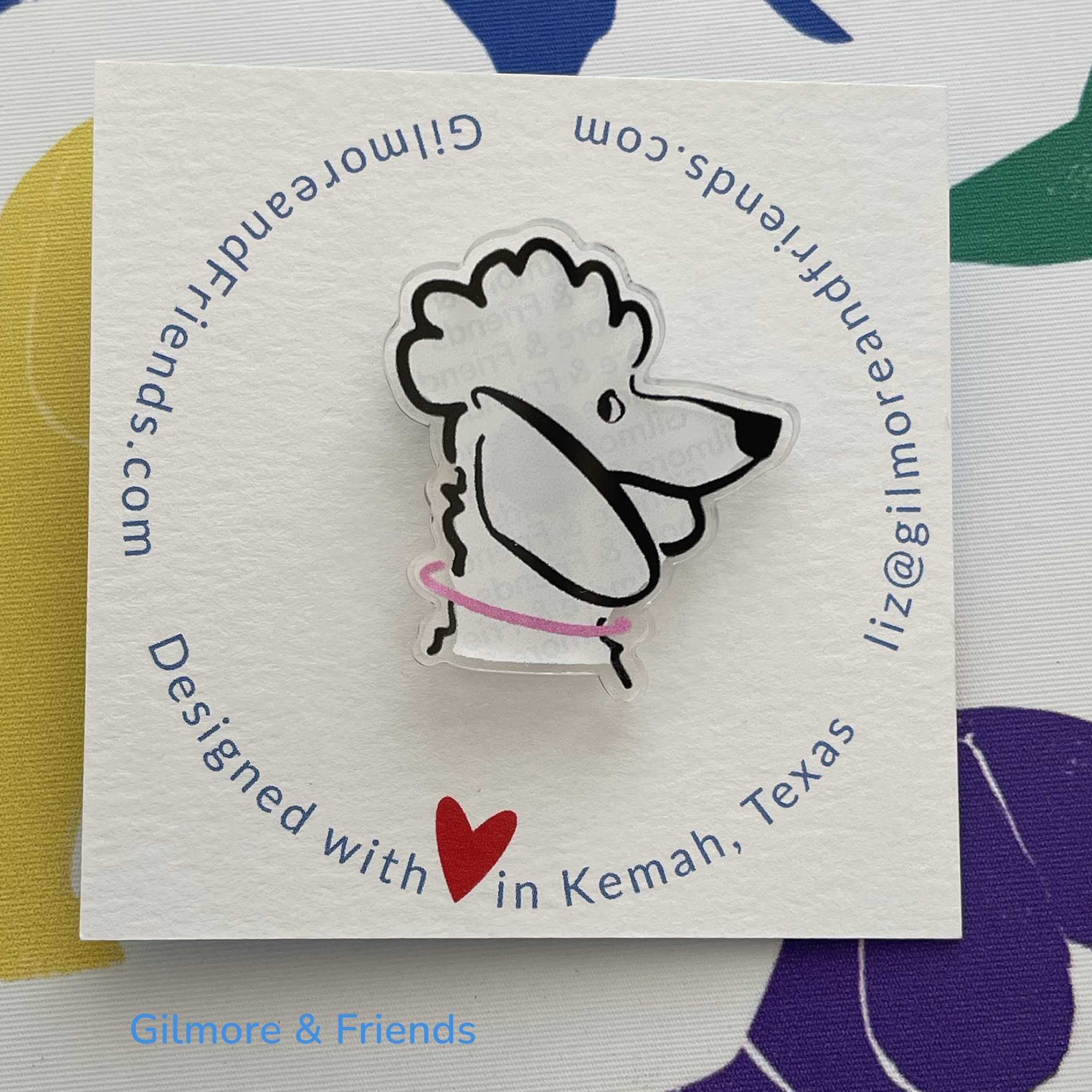 Acrylic Poodle Pin: Stylish Dog Lover Gift - Etsy