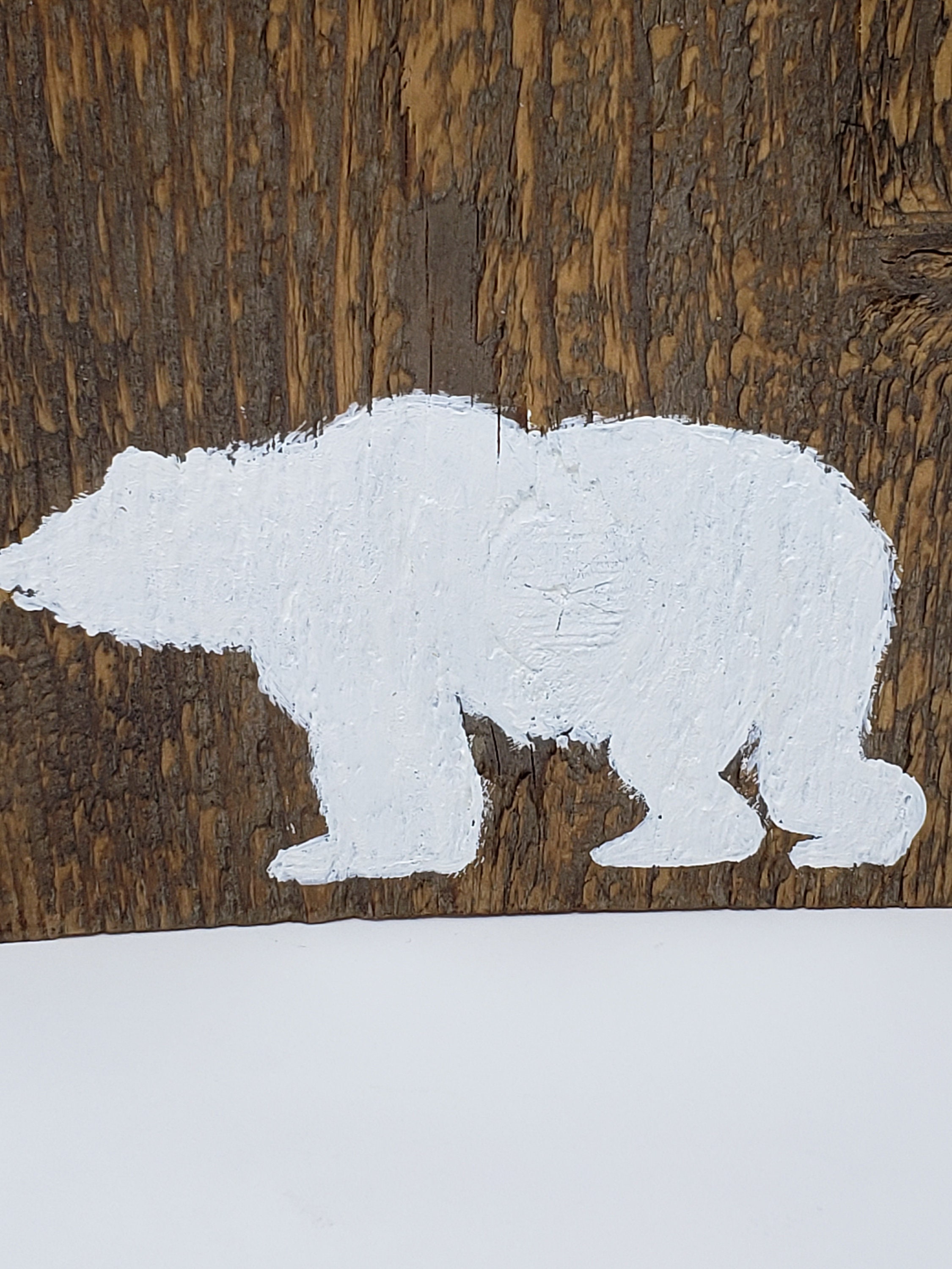 BEAR WOOD SIGN Polar Bear Wood Nature Art Wooden Bear - Etsy