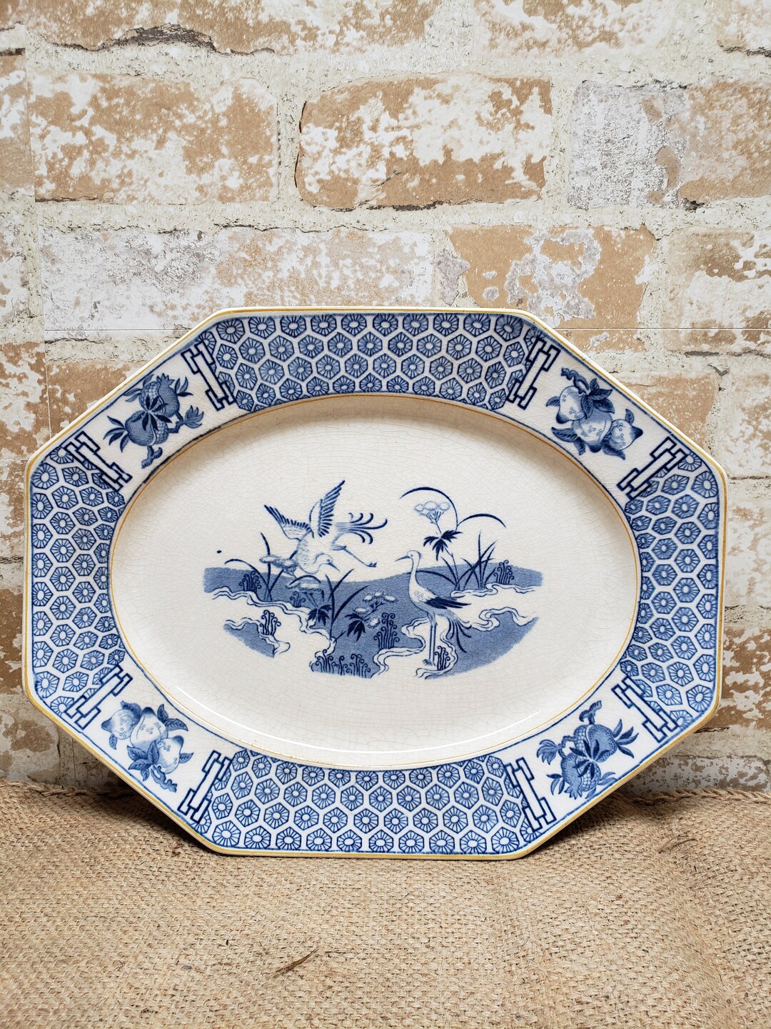 Vintage Blue Serving Plate, Johnson Brothers Geneva Serving Plate ...