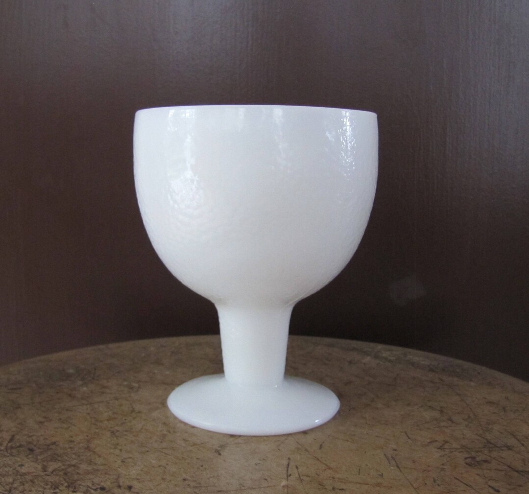 Goblet Milk Glass Vintage Milk Glass Footed Milk Glass Large Wine Glass ...