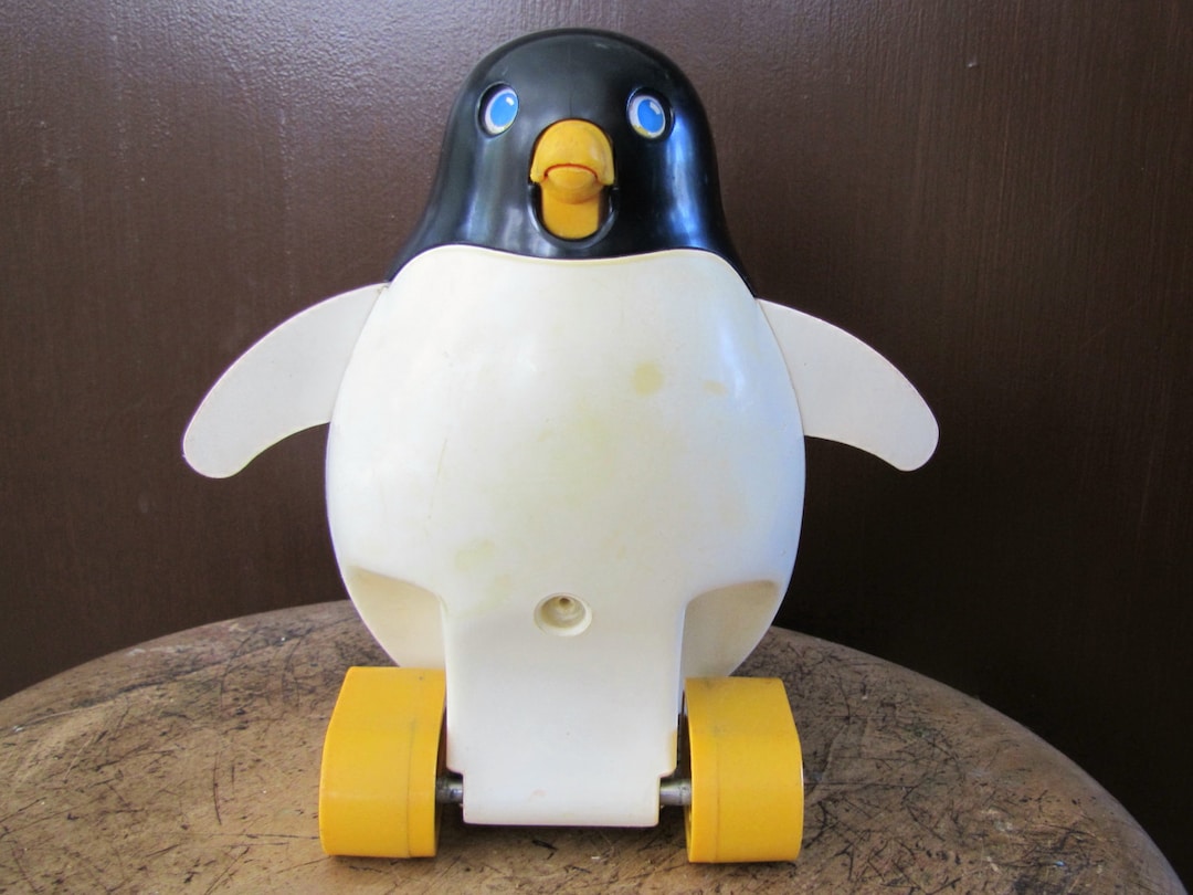 Fisher Price Penguin, Plastic Pull Toy, Push & Pull Penguin, 1970s Pull ...