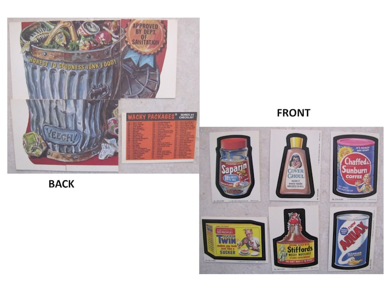 Vintage Topps Chewing Gum Stickers/ Real Garbage Candy/wacky Packages ...