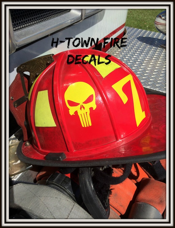 Fire Helmet Stickers Skull Fire Eyes Firefighter Helmet Rescue Sticker