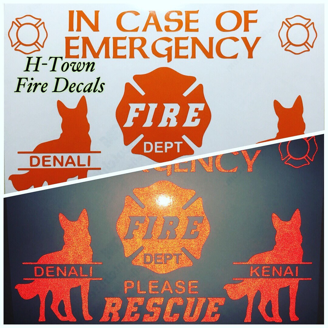 Pet Alert Emergency Rescue Window Decal -> HIGHLY REFLECTIVE