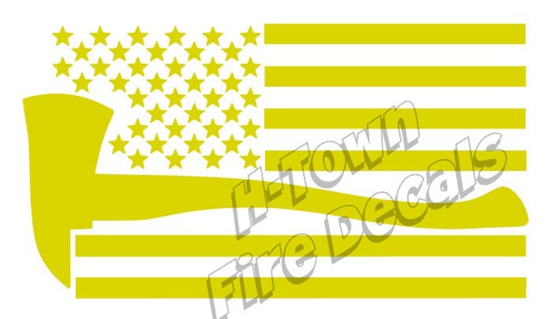 Fire Department American Flag -> HIGHLY REFLECTIVE